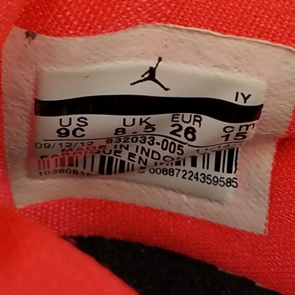 Jordan | Shoes | Jordan Boy Black Red Jordans Sz 9c Sneakers Shoes ...